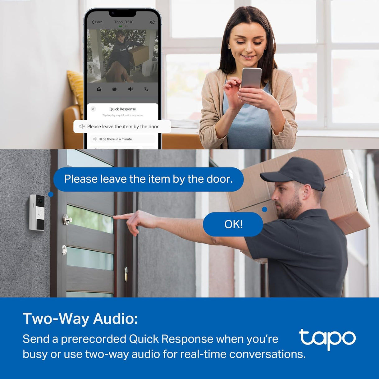 TP-Link Tapo 2K Smart Doorbell Battery Powered, Tapo D210 – TP-Link ...