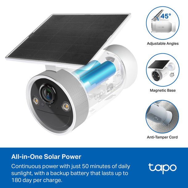 Tapo C465 MagCam 4K Built-In Solar Battery Powered Security Camera – TP ...